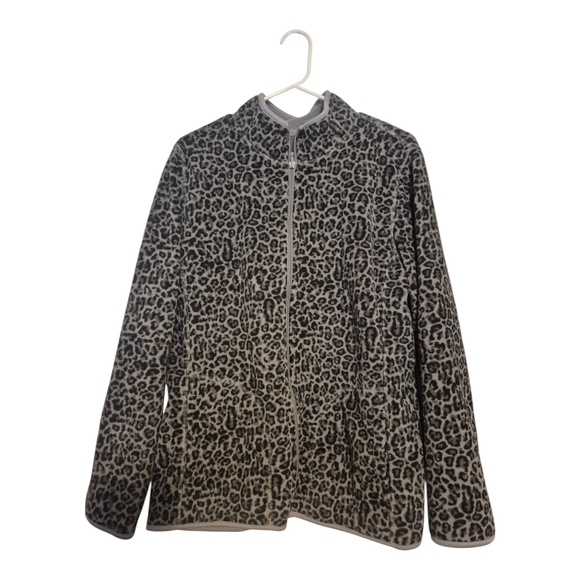 None | Jackets & Coats | Leopard Print Fleece Jacket | Poshmark